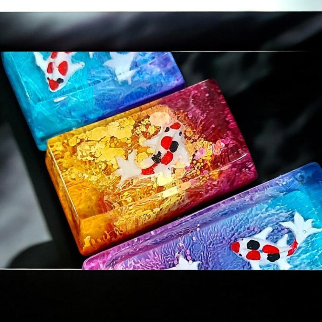 Handmade Artisan Koi Fish Resin Keycap – Unique Custom Keycap for ...
