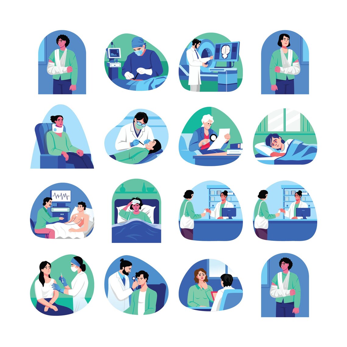 Hospital & Medical Vector Illustrations | Doctor, Nurse, Checkup ...