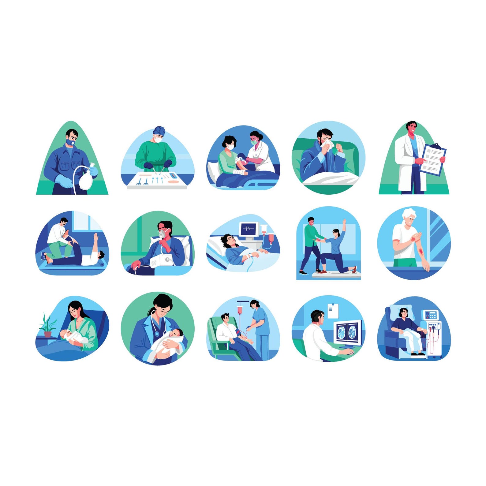 Hospital & Medical Vector Illustrations | Doctor, Nurse, Checkup ...