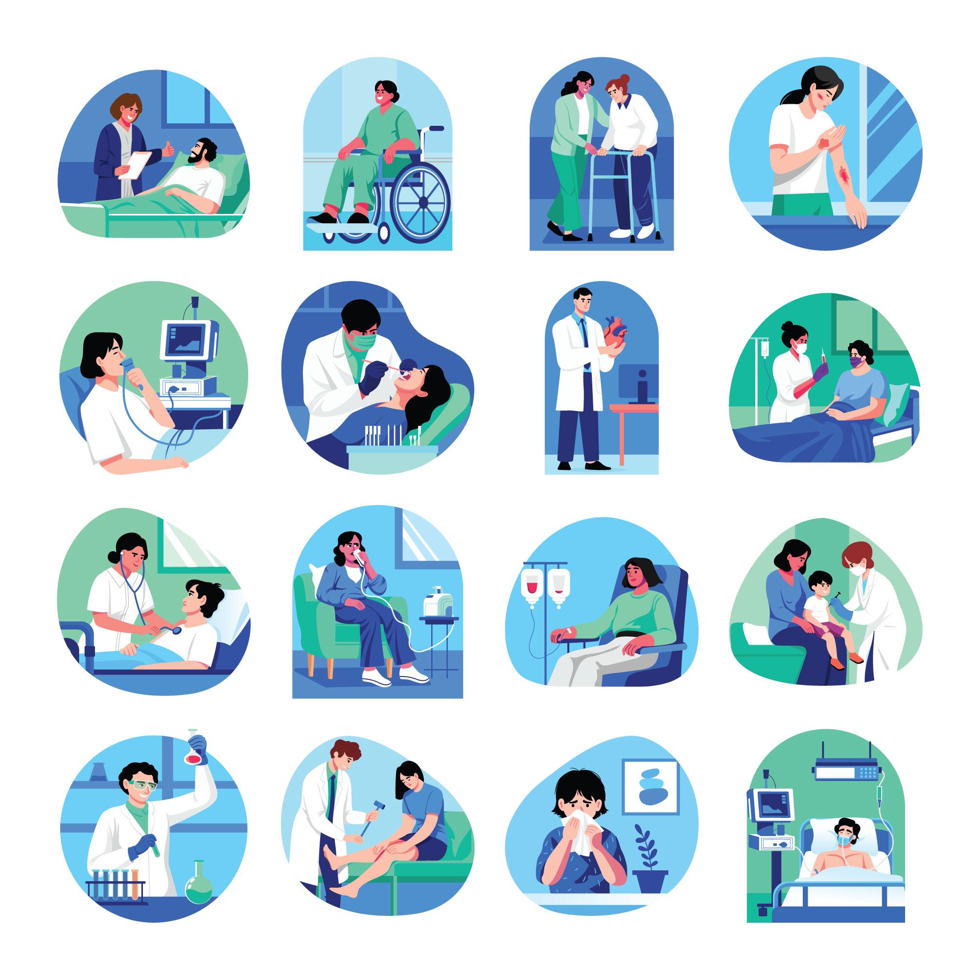 Hospital & Medical Vector Illustrations | Doctor, Nurse, Checkup ...