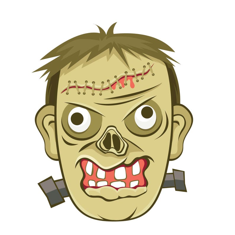 Horror Face Vector Illustrations | Scary Skull & Creepy Zombie Clipart ...