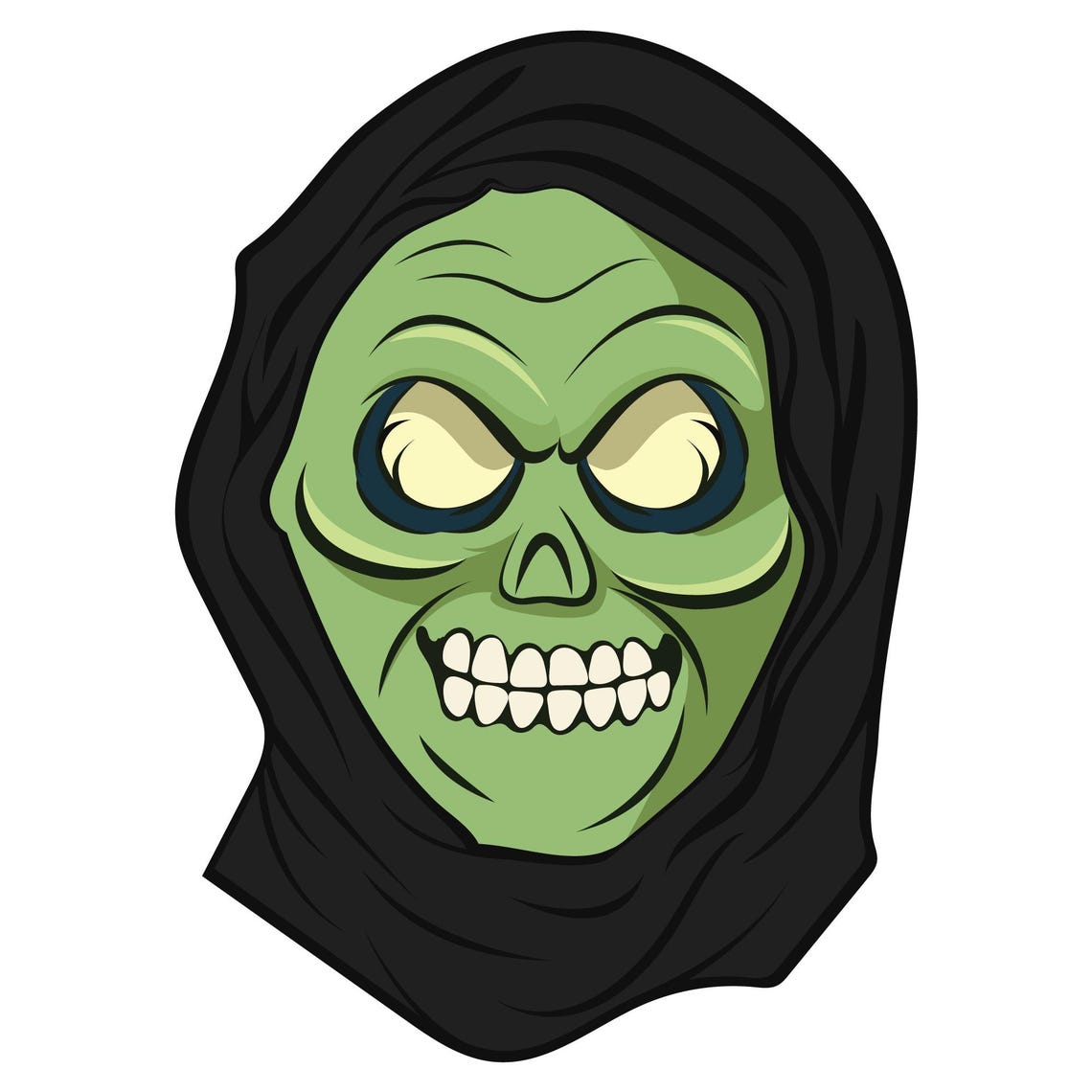 Horror Face Vector Illustrations | Scary Skull & Creepy Zombie Clipart ...