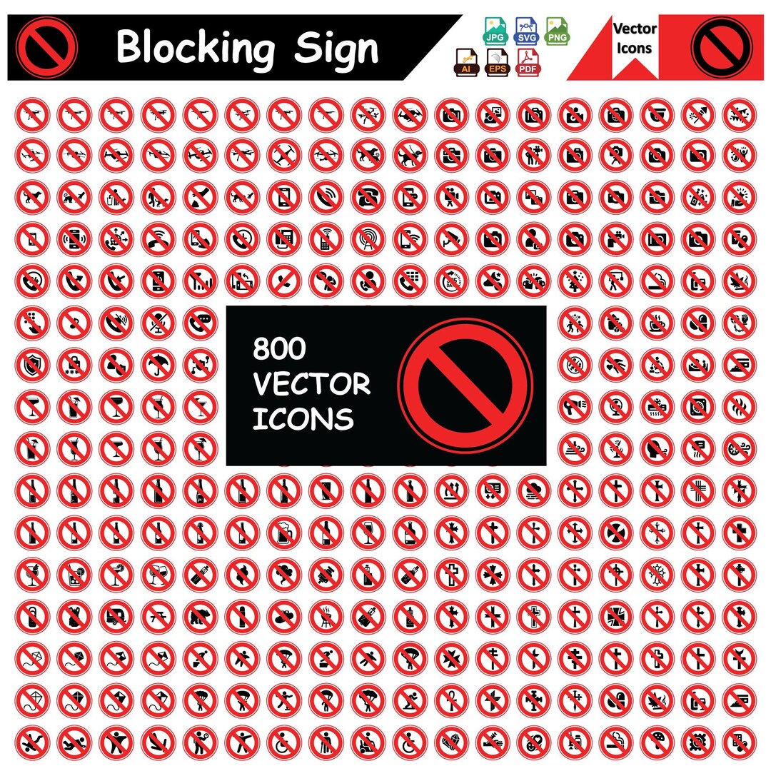 Massive Blocking and Prohibition Symbol Pack – 800 Universal ...