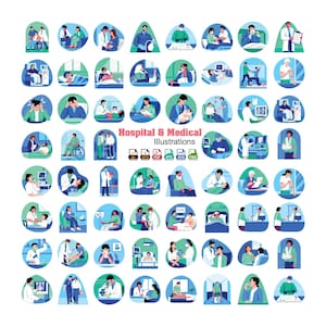 Hospital & Medical Vector Illustrations | Doctor, Nurse, Checkup ...