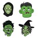 Horror Face Vector Illustrations | Scary Skull & Creepy Zombie Clipart ...