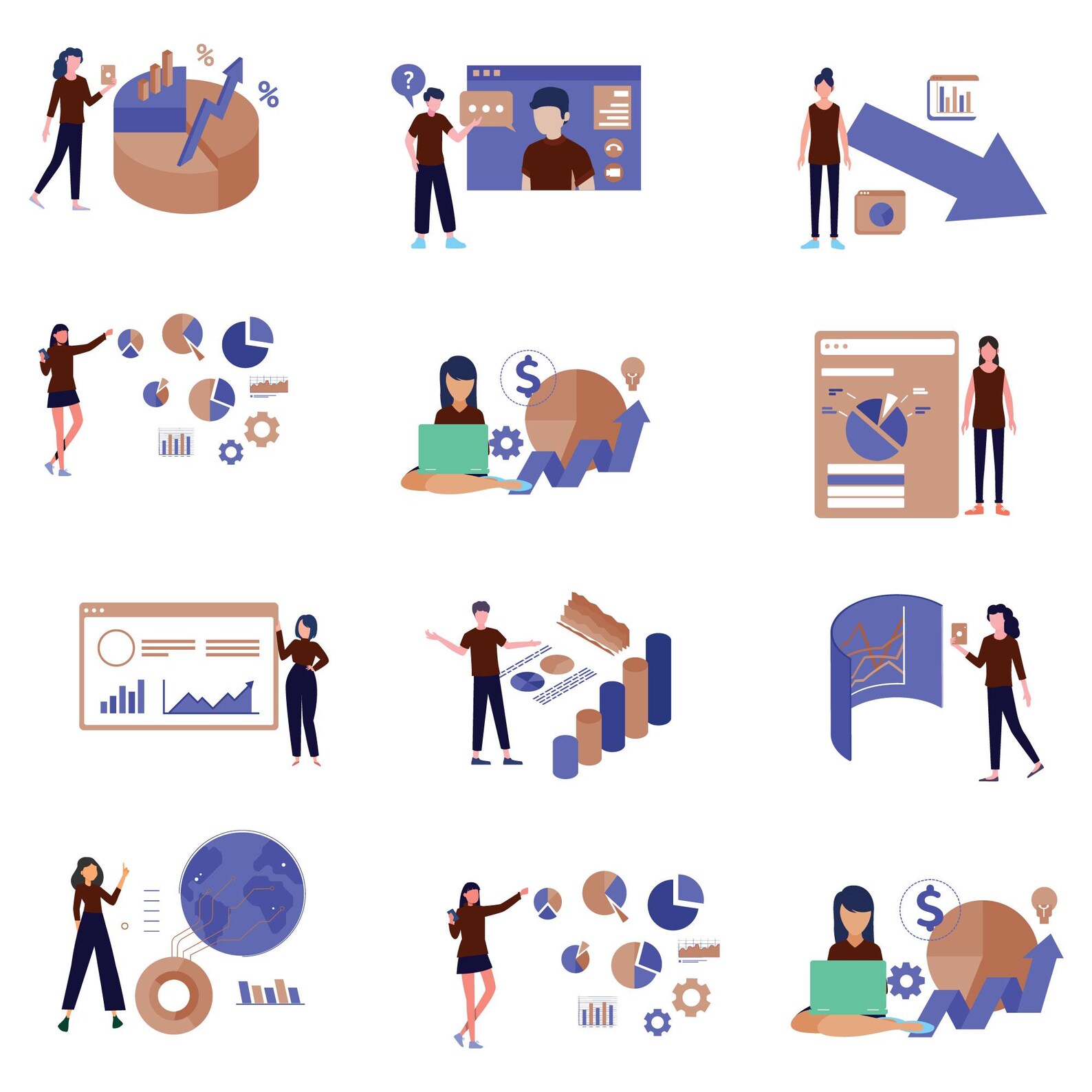 Modern Data Analytics Illustration - Visualize Your Insights With ...