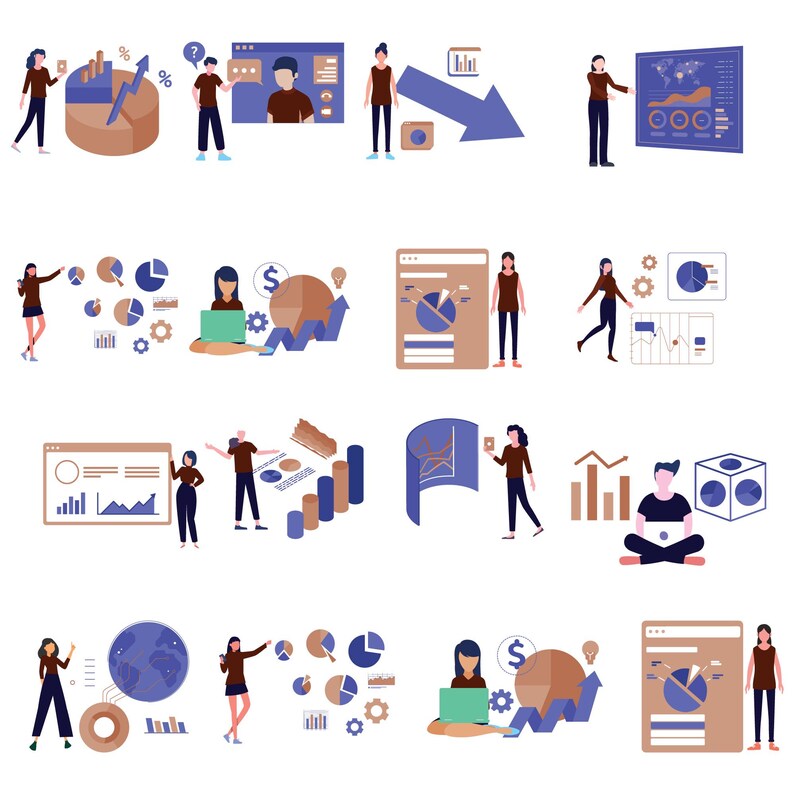 Modern Data Analytics Illustration - Visualize Your Insights With ...