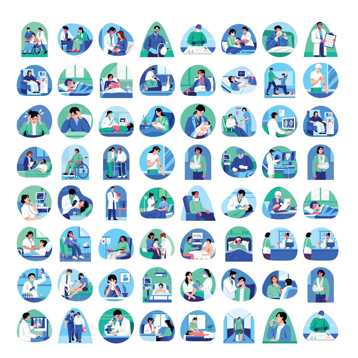 Hospital & Medical Vector Illustrations | Doctor, Nurse, Checkup ...