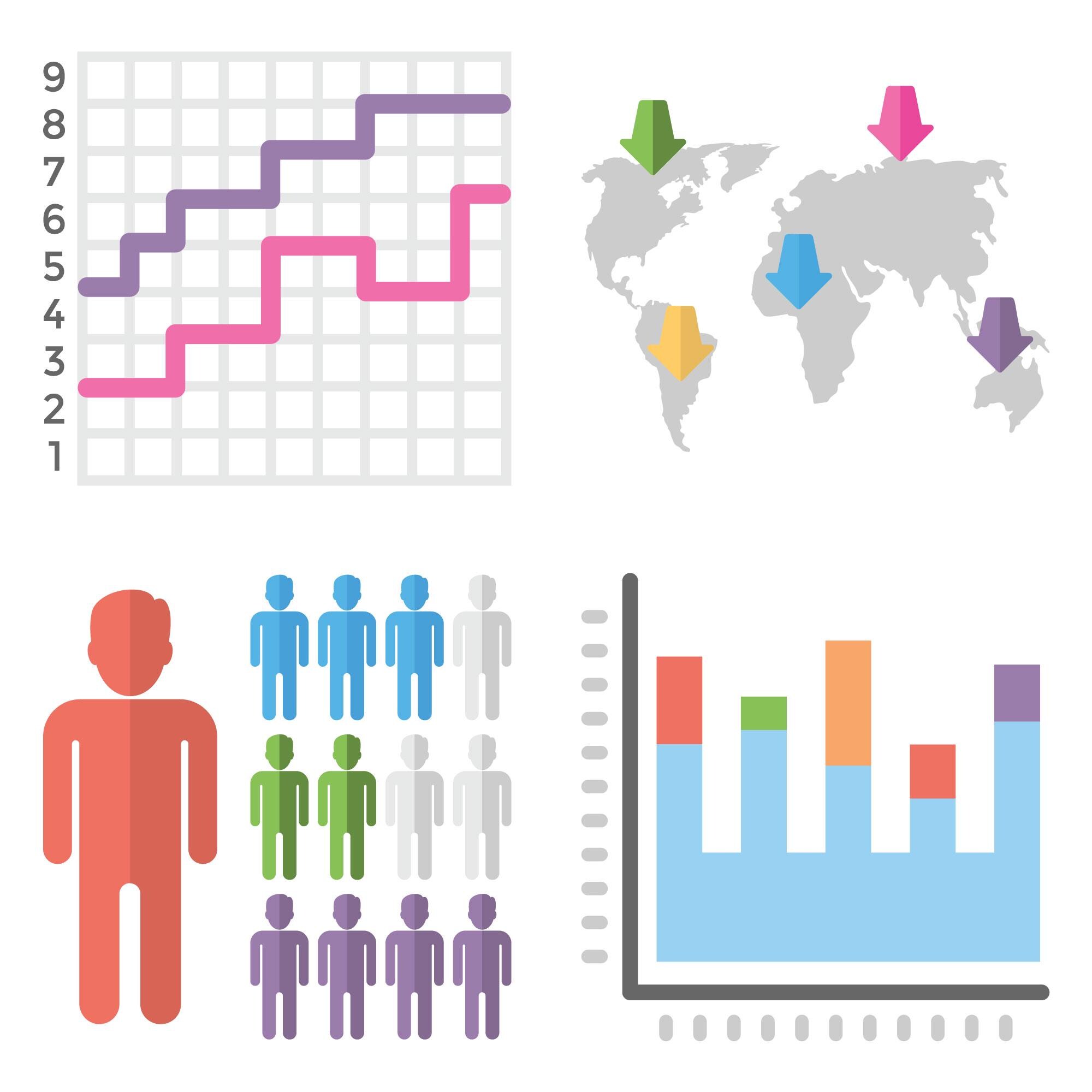 Graph Chart Vector Icons | Flat Data Visualization Icon Set ...