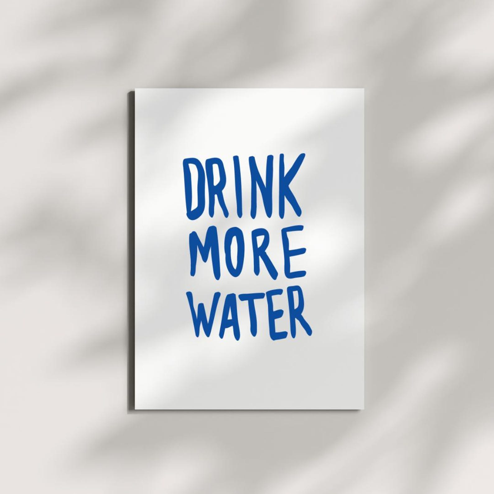 Drink More Water Poster - Minimalist Motivational Wall Art, Hydration ...