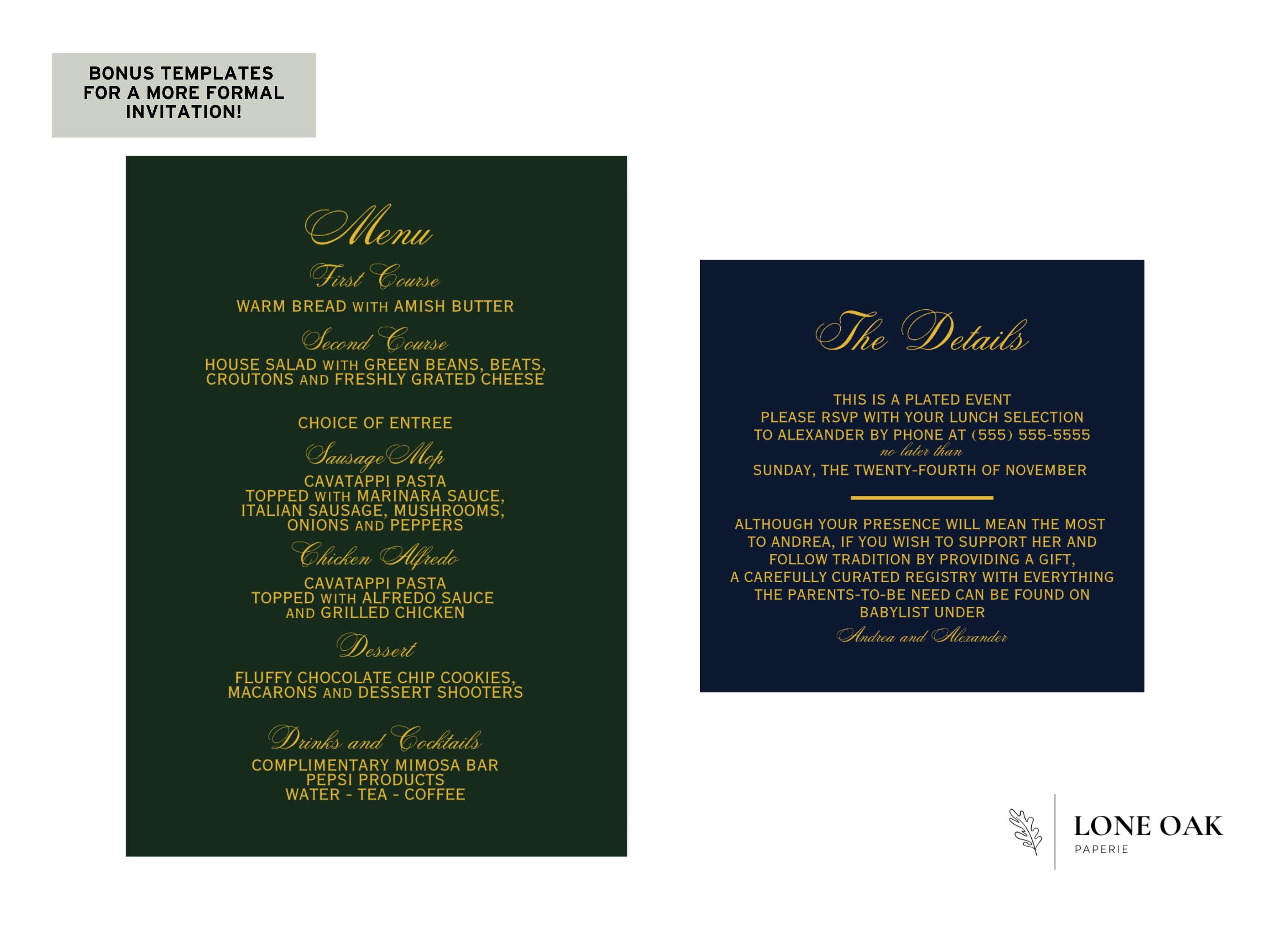 Classic Plaid Baby Shower Invitation Set | Canva Template (instant ...