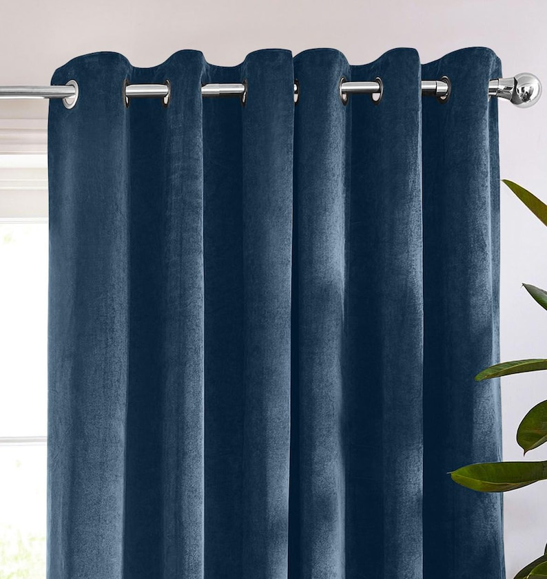 Premium Heavy Dark Blue Velvet Curtains | Extra Long, Thick Luxury ...