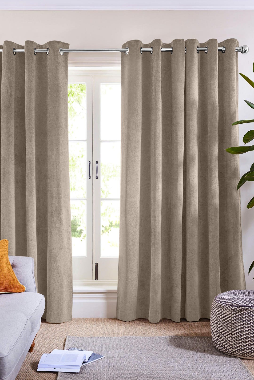 Natural Warm Earthy Velvet Curtains – Custom Extra Long Drapes, Thick Soft Fabric, High Quality ...