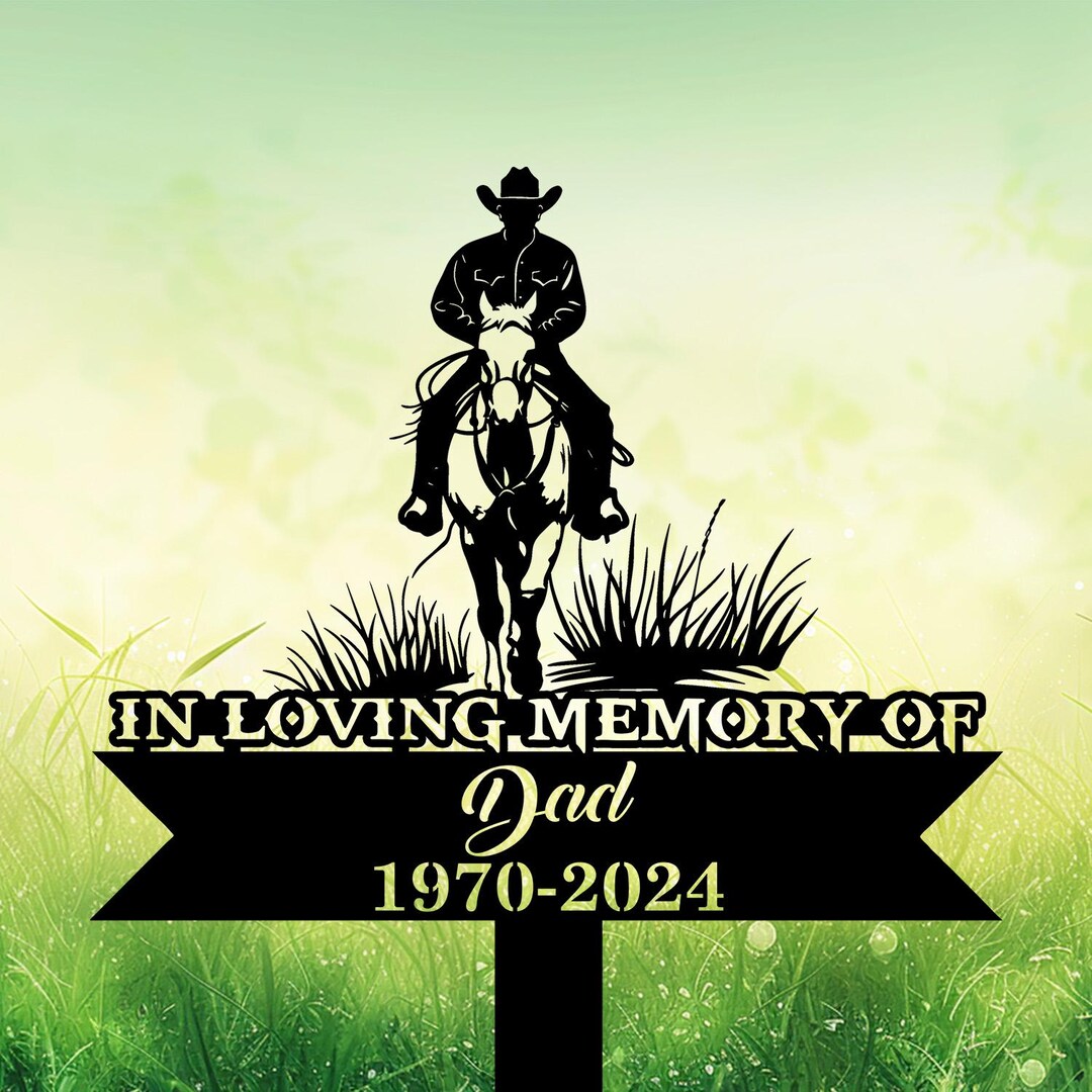 Personalized Farmer Memorial Grave Marker, Rustic Metal Grave Sign With ...