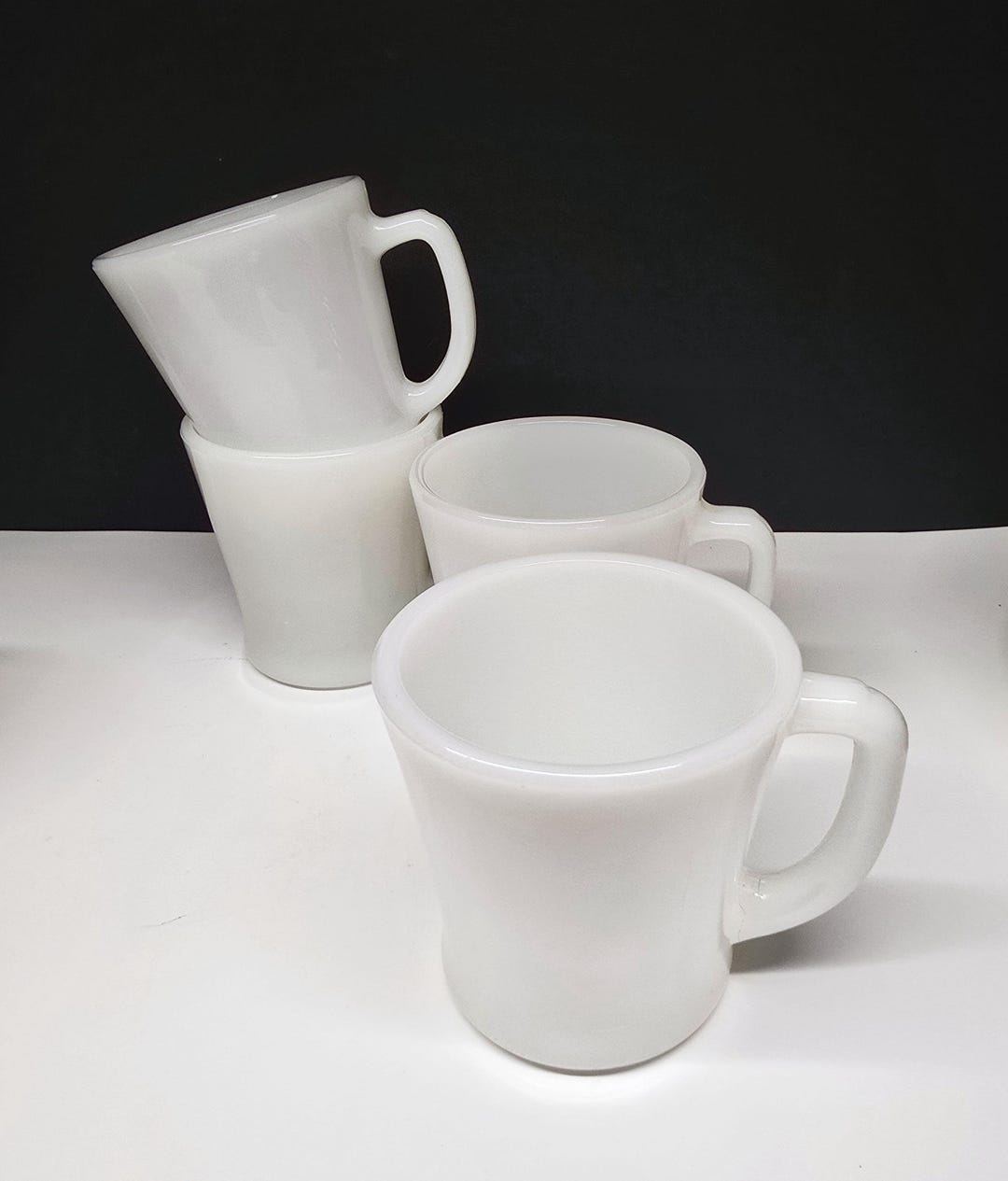 Four Vint Fire King Milk Glass Cups - Etsy