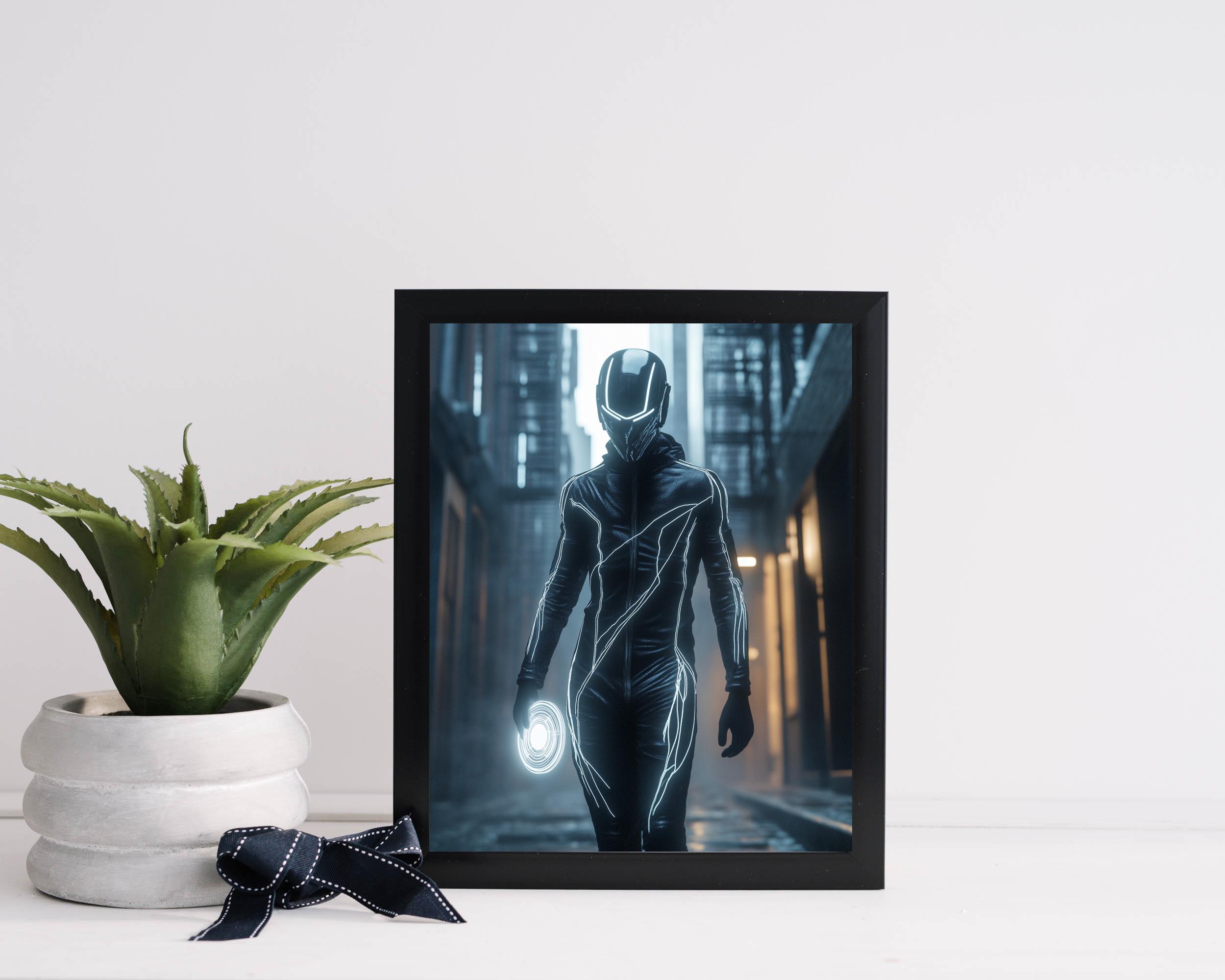 Futuristic LED Art Print Poster, Cyberpunk Decor for Home, Unique Wall ...