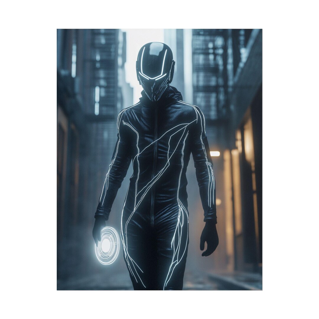 Futuristic LED Art Print Poster, Cyberpunk Decor for Home, Unique Wall ...
