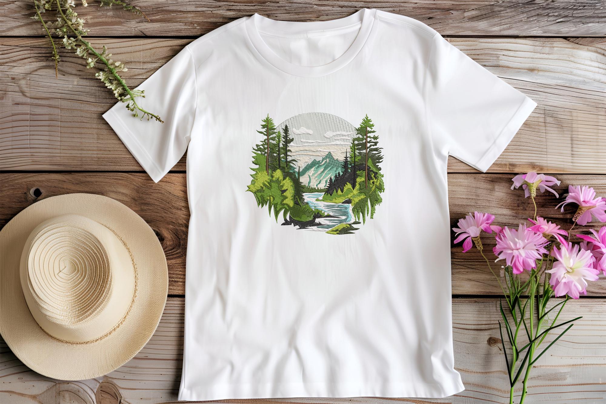 Mountain Landscape Embroidery Design, Mountain Landscape Machine ...