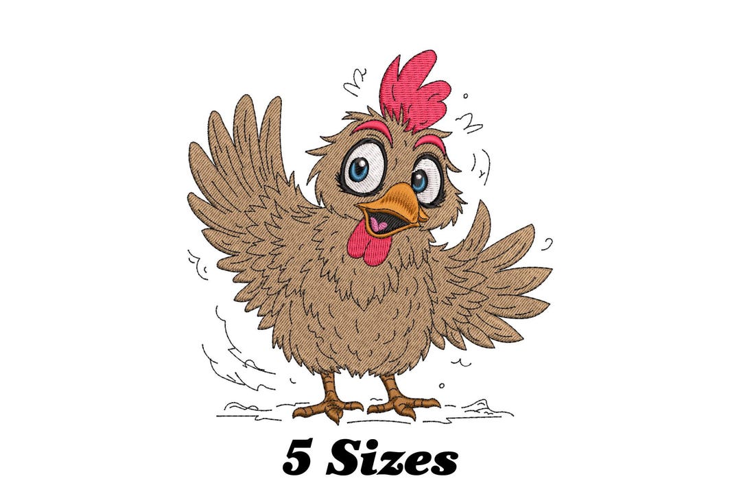 Funny Chicken Embroidery Design, Chicken Machine Embroidery Design ...
