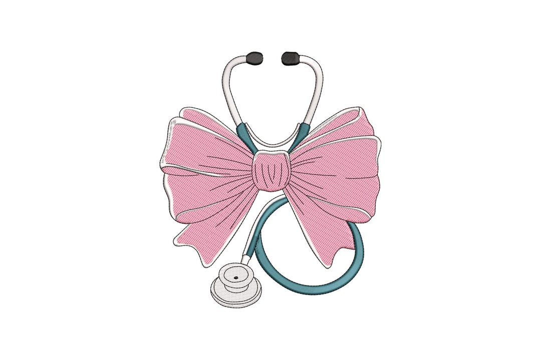 Stethoscope Bow Embroidery Design, Stethoscope Machine Embroidery ...