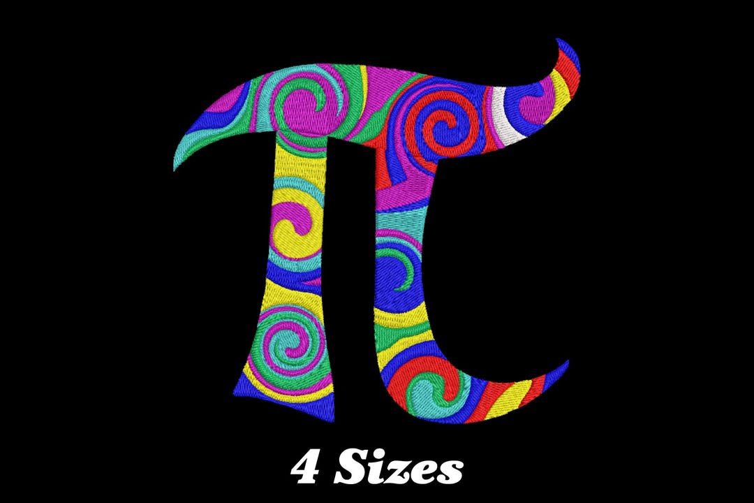 Pi Symbol Machine Embroidery Design: Colorful Swirls (digital Download ...