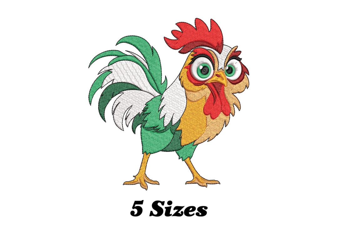 Funny Rooster Embroidery Design, Colorful Rooster Machine Embroidery ...