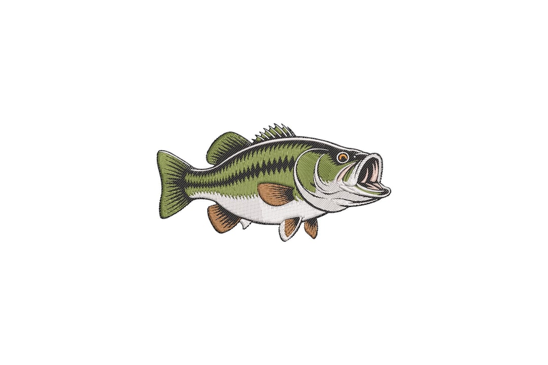Bass Fishing Embroidery Design, Bass Fishing Machine Embroidery Design ...