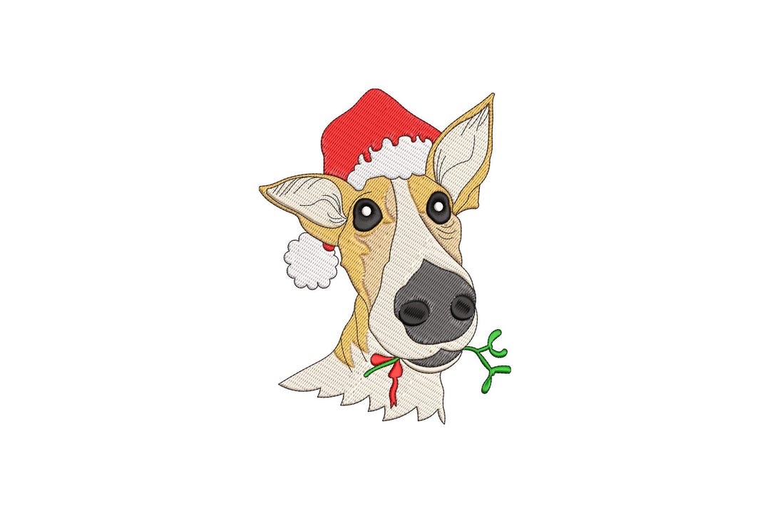 Santa Dog Christmas Embroidery Design, Christmas Dog Machine Embroidery ...