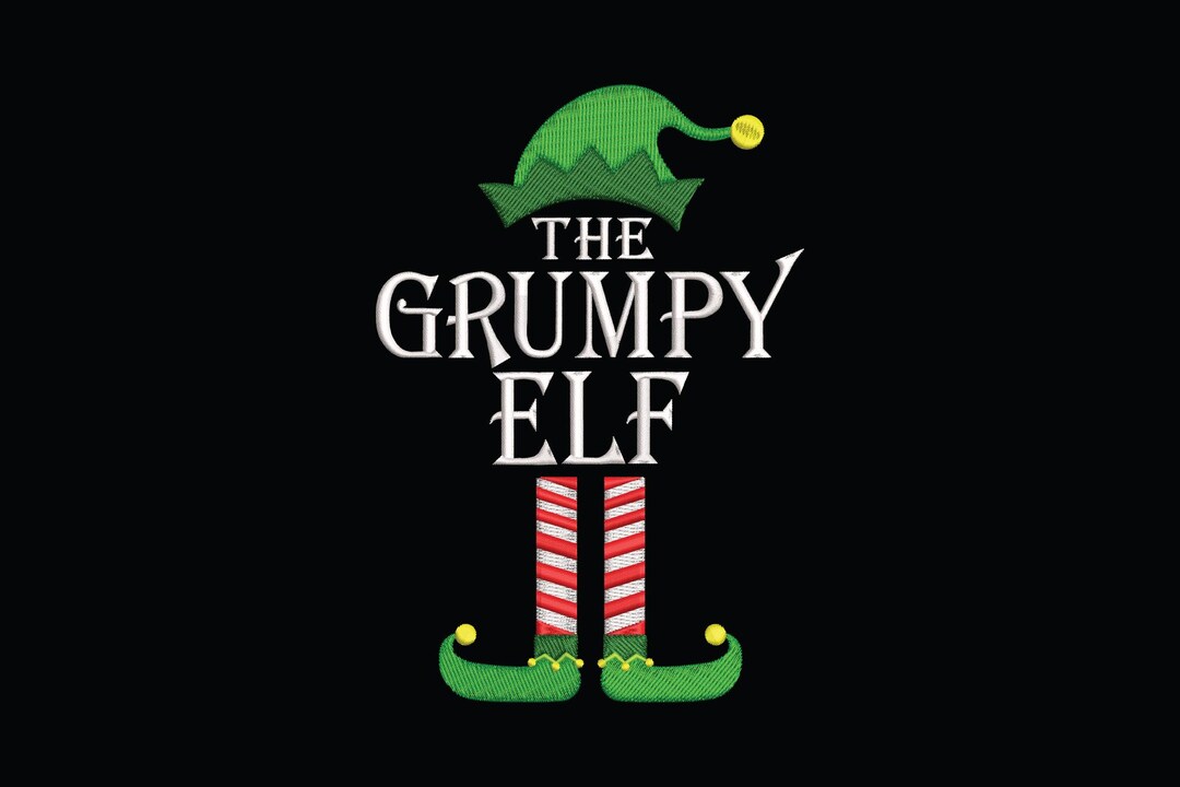 The Grumpy Elf Christmas Embroidery Design, the Grumpy Elf Machine ...