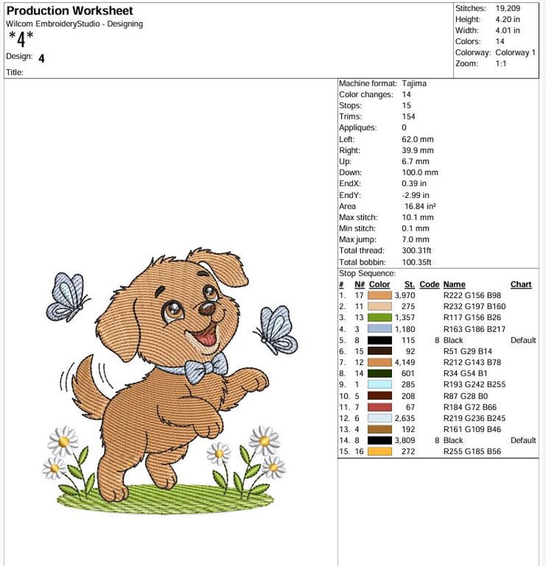 Cute Baby Dog Embroidery Design, Dog Machine Embroidery Design, 4 Sizes ...