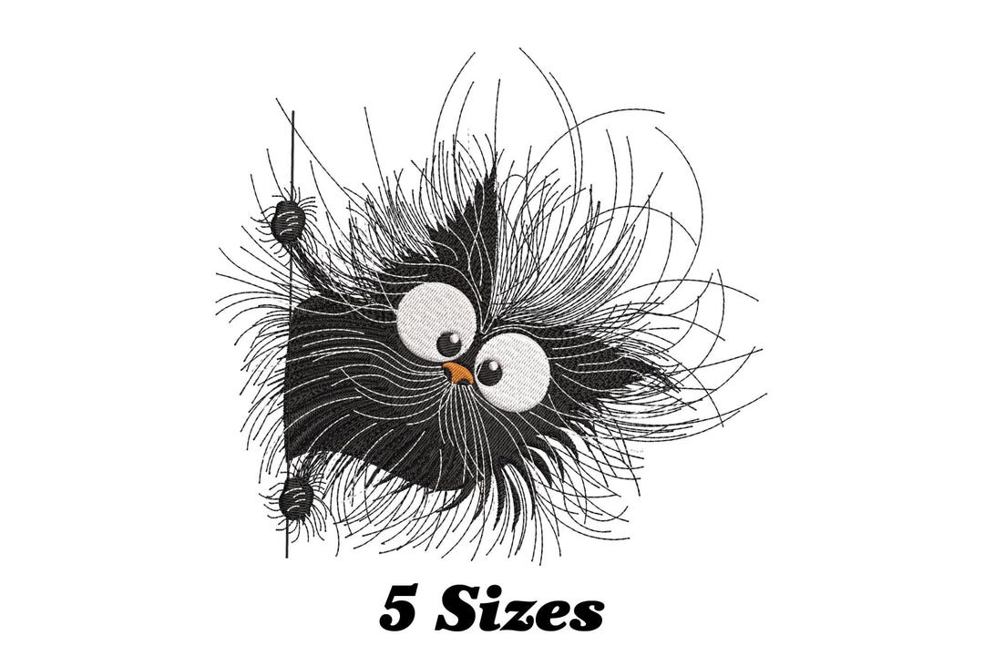 Funny Crazy Cat Machine Embroidery Design (digital Download) - Etsy