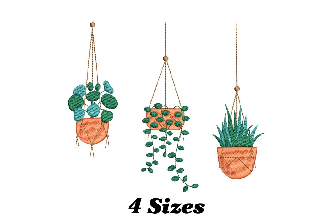 Hanging Plants Embroidery Design, Plant Machine Embroidery Design ...