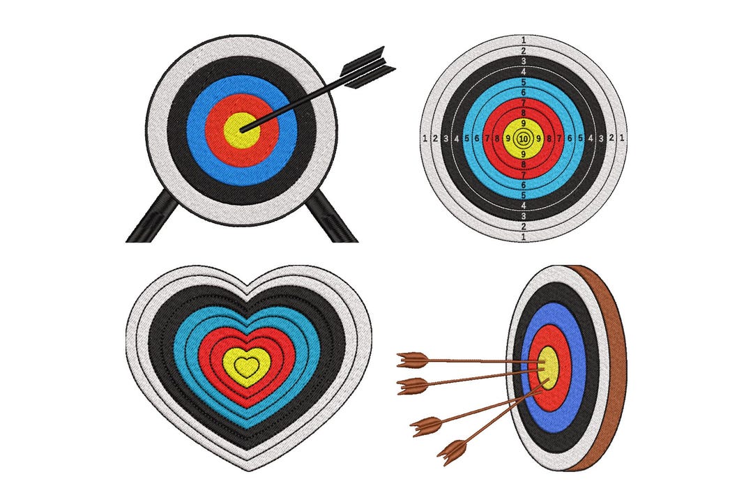 Archery Target Embroidery Design: Sports Machine Embroidery (digital ...