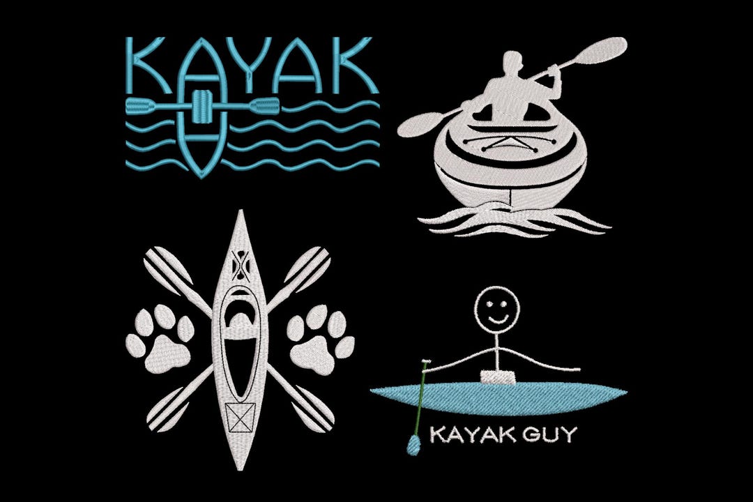 Kayak Embroidery Design: Kayaks Bundle (digital Download) - Etsy