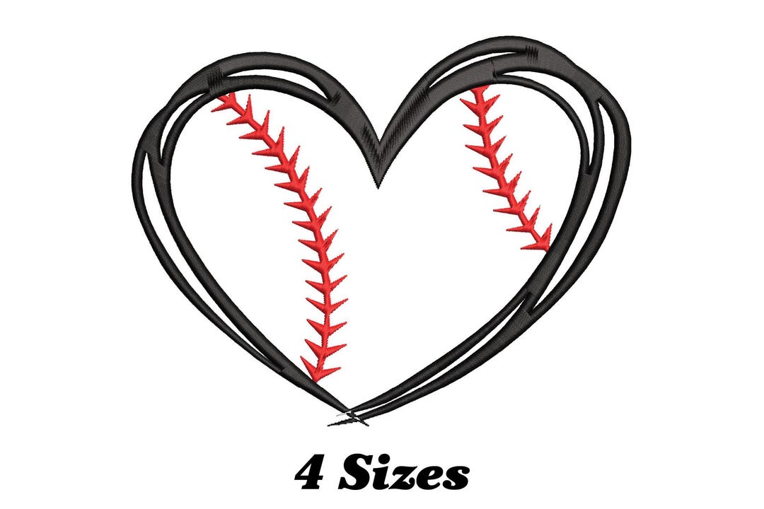 Baseball Heart Embroidery Design: Sports Love (digital Download) - Etsy