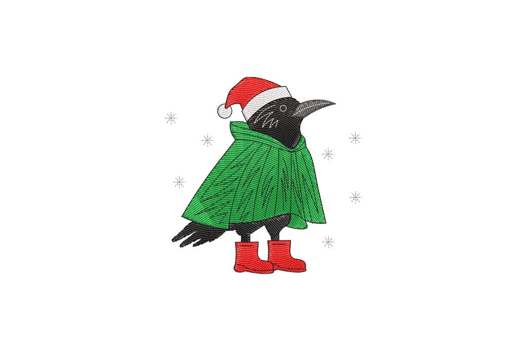 Santa Crow Christmas Embroidery Design, Christmas Crow Machine ...