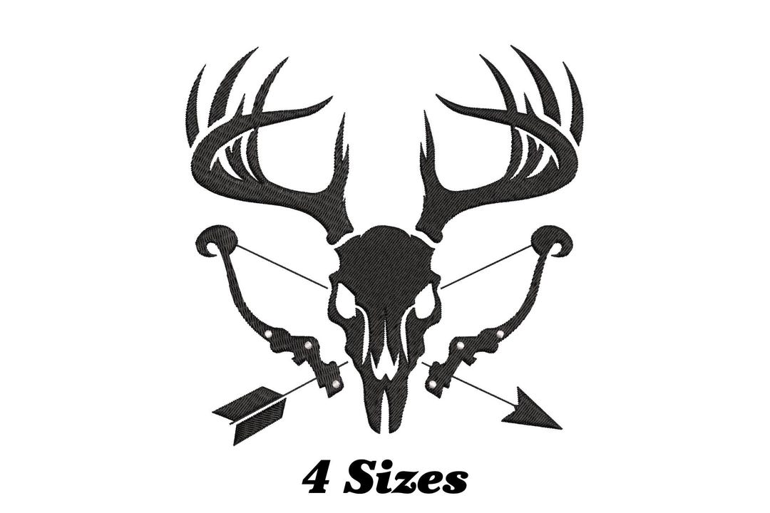 Deer Skull Bow Hunting Embroidery Design (digital Download) - Etsy