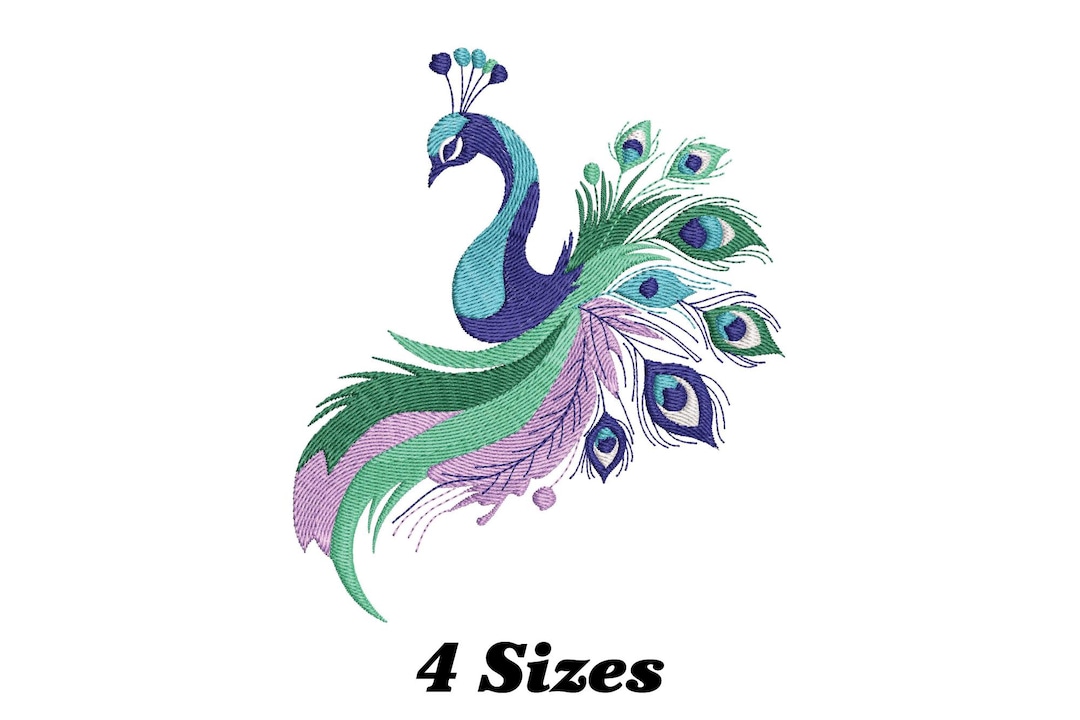 Peacock Machine Embroidery Design: Whimsical Flair (digital Download ...