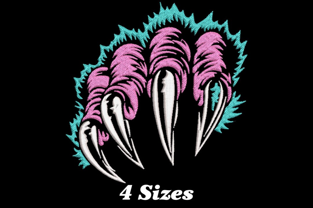 Monster Claw Embroidery Design, Cute Monster Claw Machine Embroidery ...