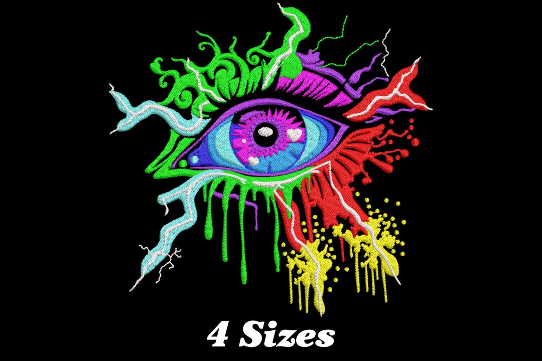 Colorful Eye Embroidery Design, Beautiful Colorful Eye Machine ...