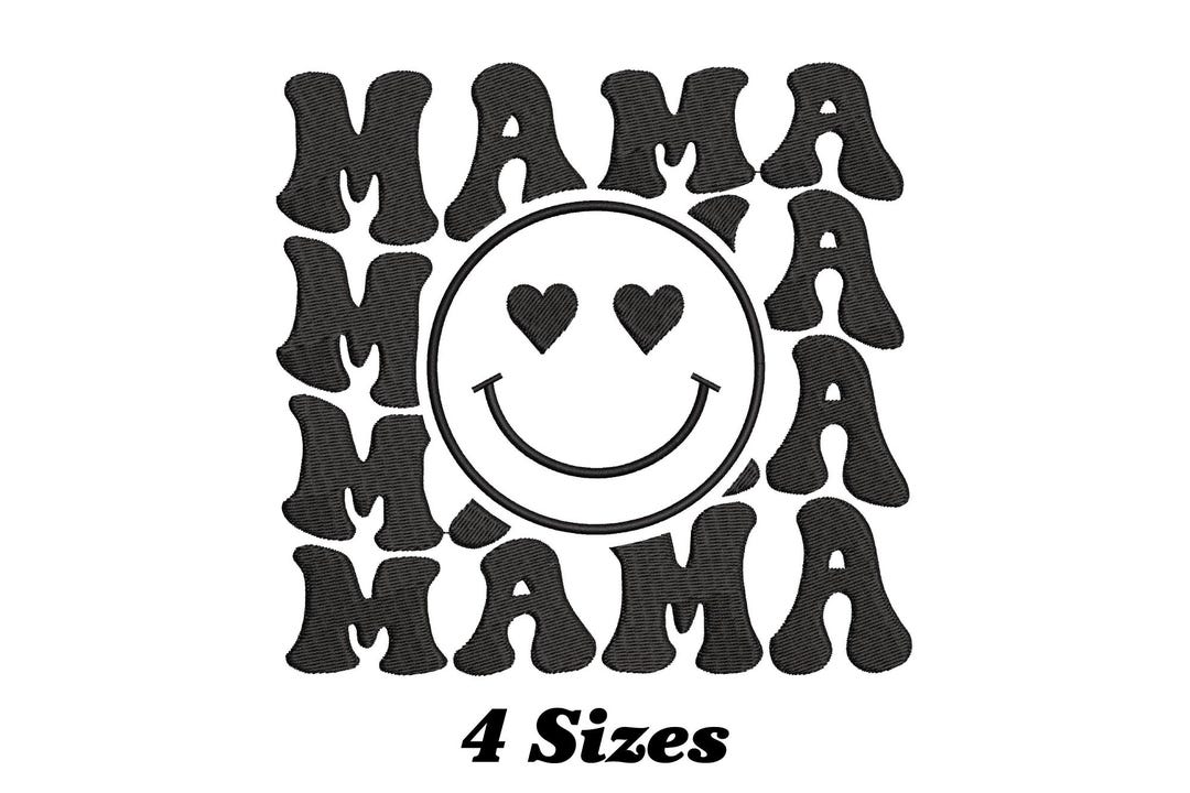 Mama Smiley Face Embroidery Design (digital Download) - Etsy