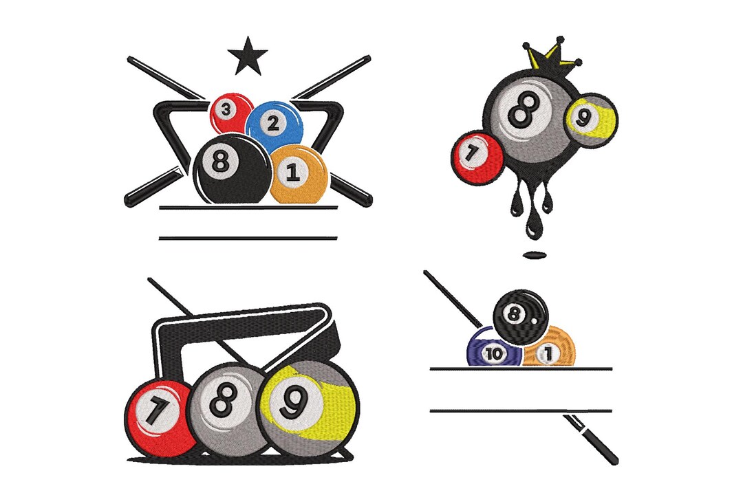 Billiards Embroidery Design Bundle (digital Download) - Etsy