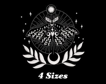 Mystic Moth Embroidery Design | Digital Download | Machine Embroidery ...