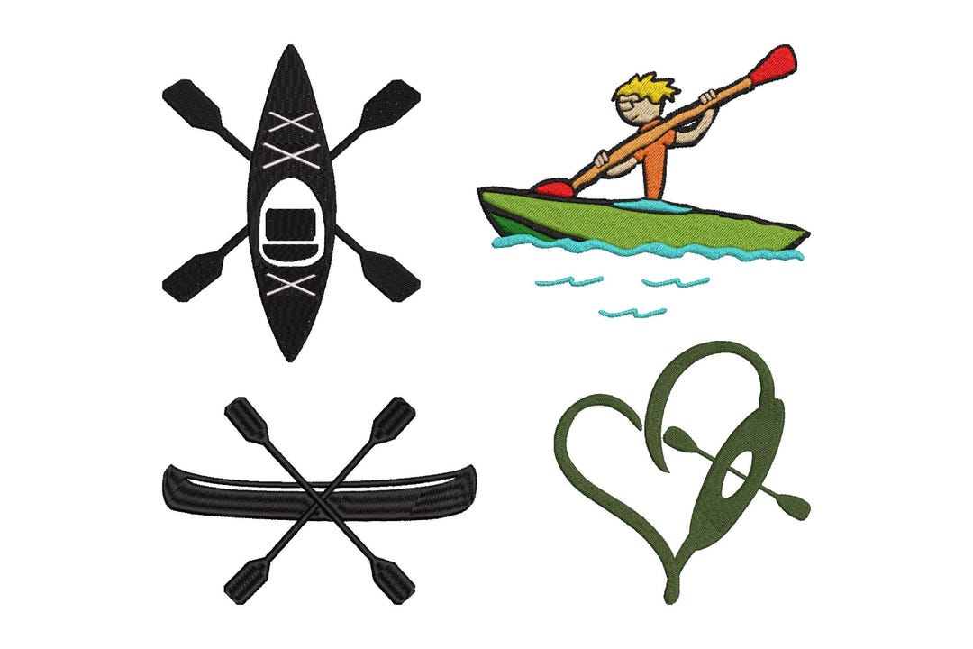 Kayak Embroidery Design: Kayaks Bundle (digital Download) - Etsy