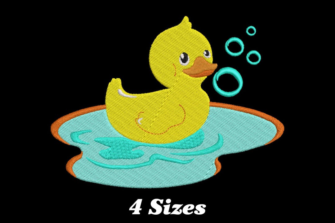 Rubber Duck Embroidery Design, Cute Rubber Duck Machine Embroidery ...
