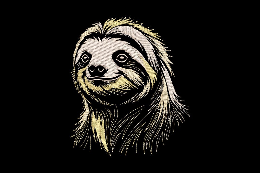Cute Sloth Embroidery Design, Sloth Machine Embroidery Design, 4 Sizes ...