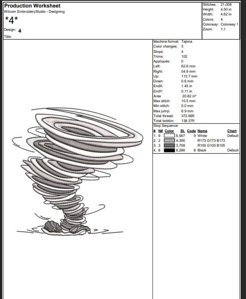 Tornado Storm Embroidery Design, Tornado Storm Machine Embroidery ...