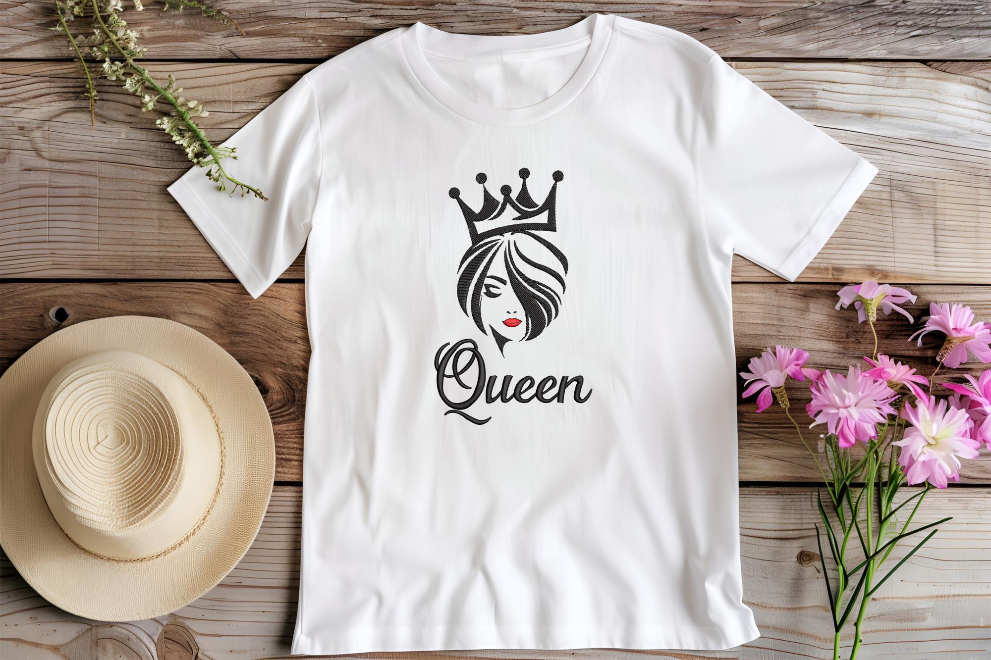 Beauty Queen Face Embroidery Design, Queen Machine Embroidery Design, 4 ...