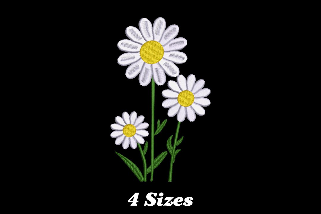 Cute Daisy Flower Embroidery Design, Daisy Flower Machine Embroidery ...