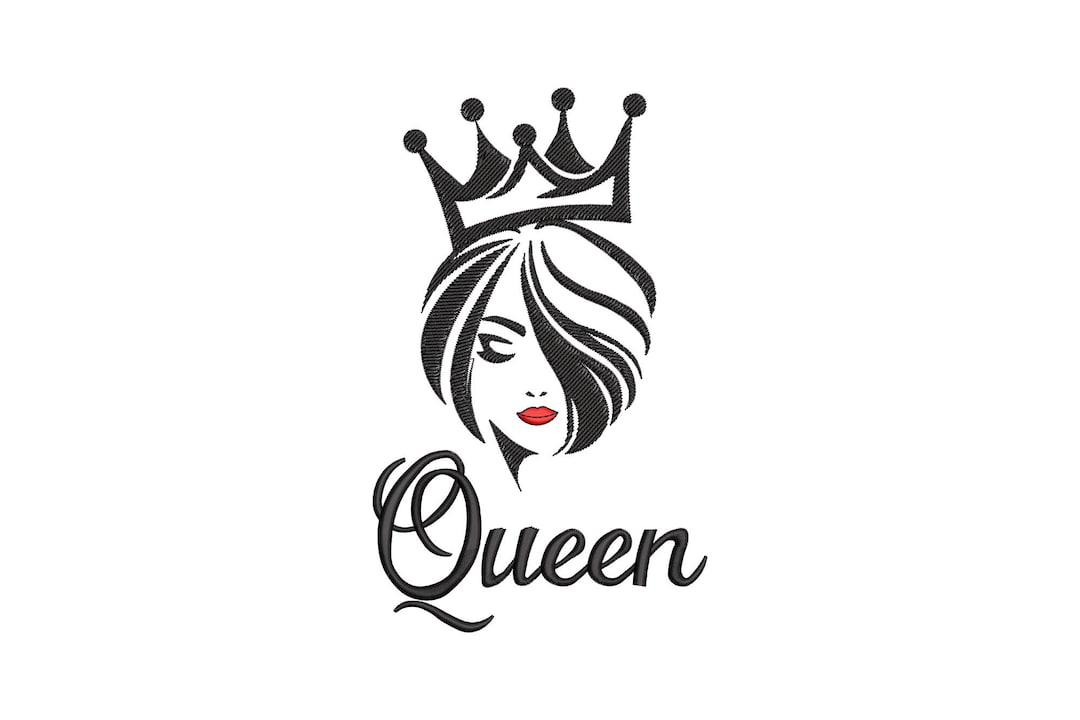Beauty Queen Face Embroidery Design, Queen Machine Embroidery Design, 4 ...